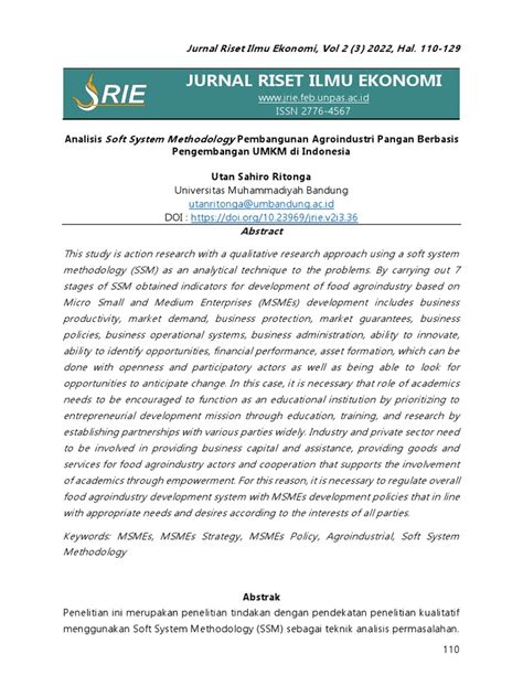 Analisis Soft System Methodology Pembangunan Agroindustri Pangan