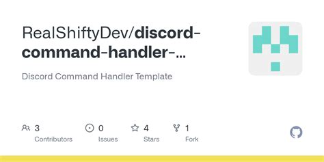 Github Realshiftydevdiscord Command Handler Template Discord Command Handler Template