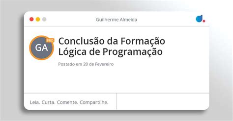 Conclusão da Formação Lógica de Programação