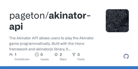 GitHub Pageton Akinator Api The Akinator API Allows Users To Play The Akinator Game