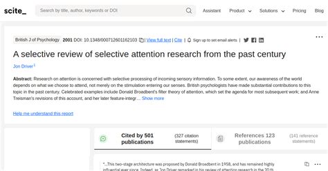 A Selective Review Of Selective Attention Research From The Past Century
