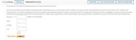 Solved Formulate But Do Not Solve The Following Exercise As