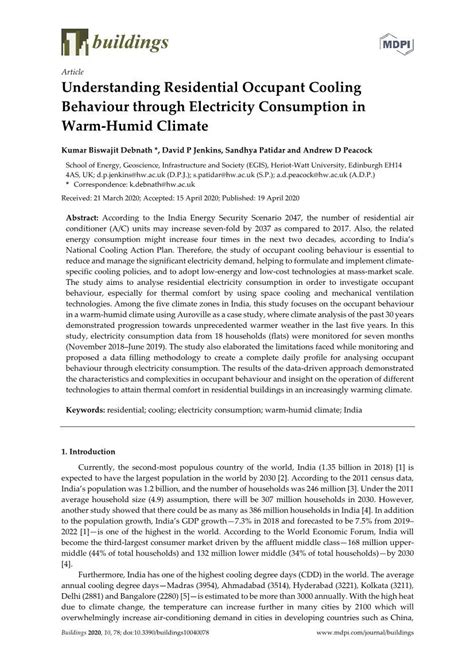 Understanding Residential Occupant Cooling Behaviour Through Electricity Consumption In Warm