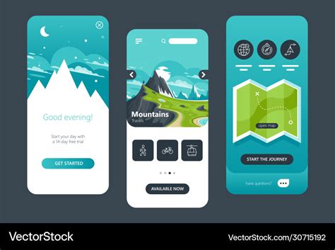 Ui Ux Gui Wireframe Set Collection Travels Vector Image
