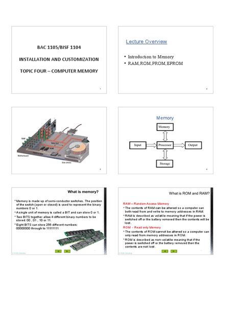 topic 4b computer memory pdf pdf random access memory read only