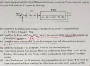 Solved A Proportional Derivative PD Controller Is Used To Chegg