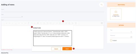 insert resource with embed code lms collaborator knowledge base