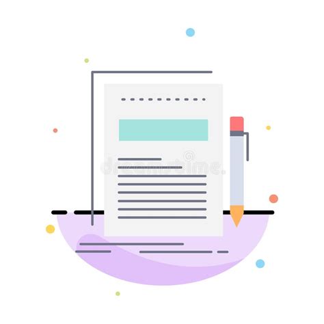 Business Document File Paper Presentation Flat Color Icon Vector Stock Vector Illustration