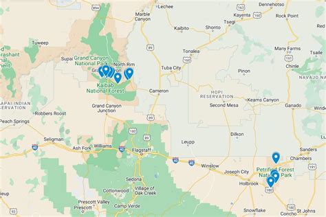 Arizona National Parks Map