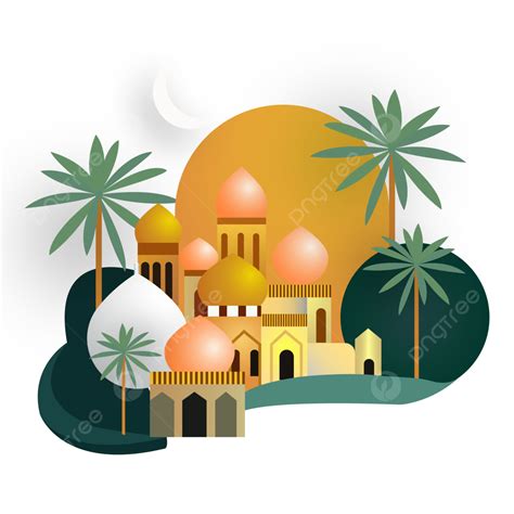 Eid Mubarak Masjid Circle Icon Vector Eid Mubarak Masjid Eid Mubarak