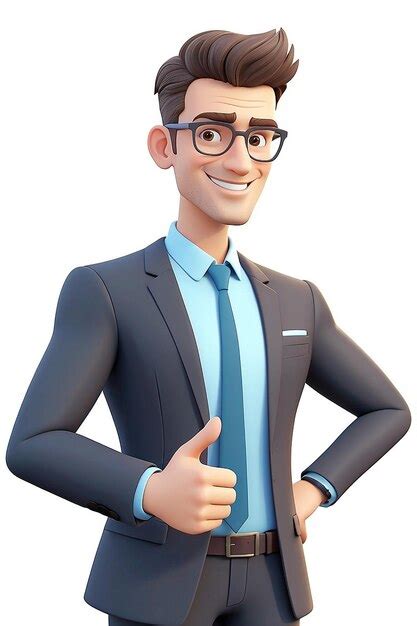 Premium Photo Male Project Manager Animation Animated Cartoon Professional Business Man