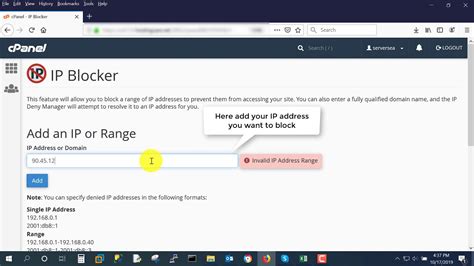How To Block An Ip Address In Cpanel Youtube
