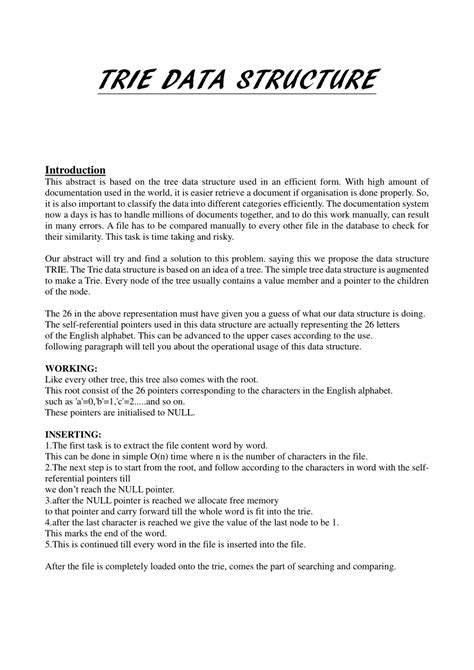 Pdf Trie Data Structure