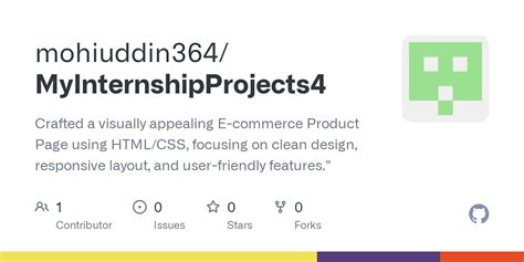 Github Mohiuddin364myinternshipprojects4 Crafted A Visually Appealing E Commerce Product