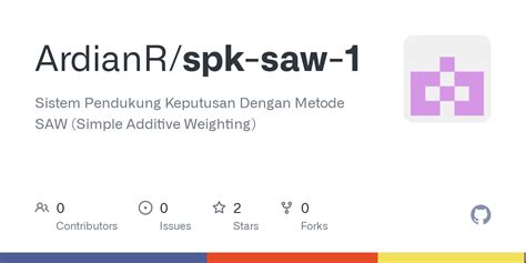 GitHub ArdianR Spk Saw Sistem Pendukung Keputusan Dengan Metode SAW Simple Additive Weighting