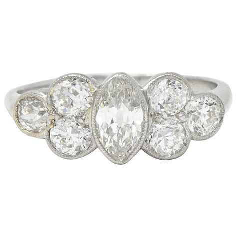 Mid Century 1 50 Ctw Marquise Diamond 14 Karat White Gold Vintage