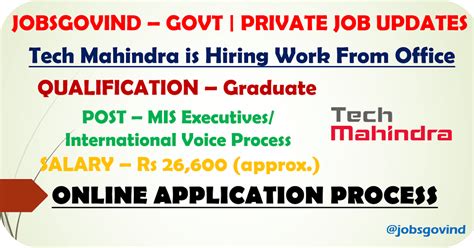Tech Mahindra Is Hiring For International Voice Process MIS Executives Apply Online