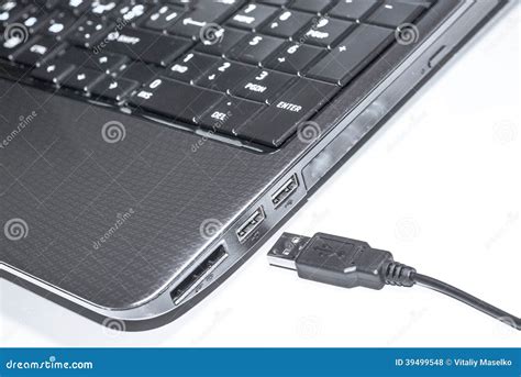 Keyboard And Usb Cable Stock Photo Image Of Connection 39499548