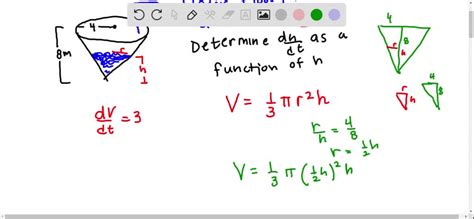 A Fluid Of Constant Density ρkg M3 Is Pumped Into A Cone Shaped Tank