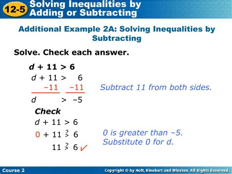 Ppt Solving Inequalities By Addingsubtracting Powerpoint