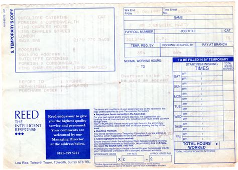 09 Sunday 1st Monday 30th June 1997 10 Timesheets With 1 Missing Timesheet Free Download