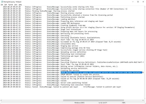 Error 001487 Failed To Update The Published Servi Esri Community