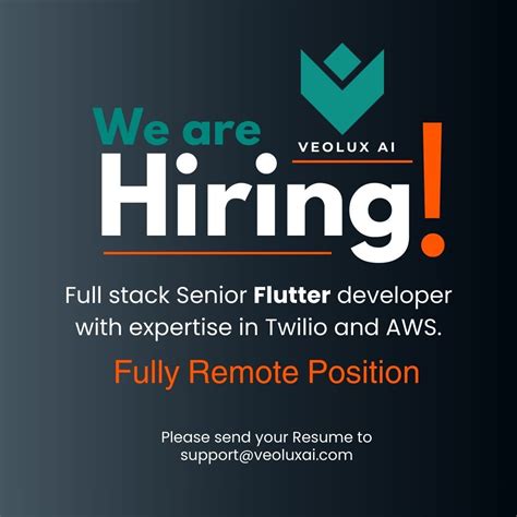 Full Stack Senior Flutter Developer Flutter Nodejs Twilio Aws