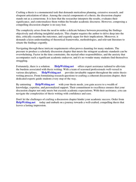 Thesis Discussion Chapter Structure Pdf