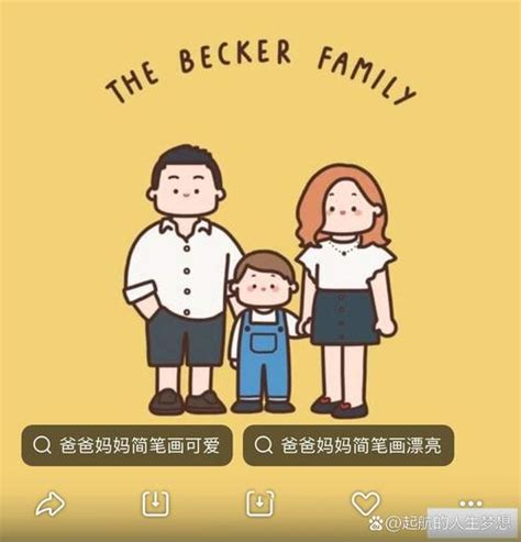 爸爸妈妈简笔画卡通形象分析（推荐19张） 简笔画图片大全