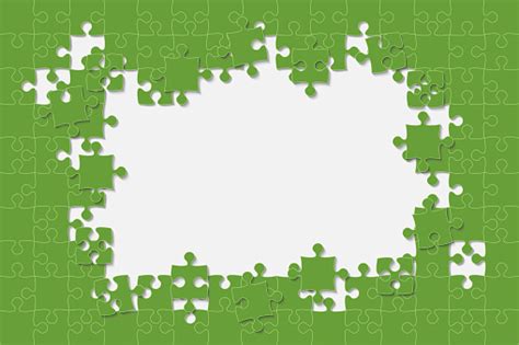 배경 녹색 퍼즐 프레임 별도 조각 모자이크 세부 사항 타일 부품 개념에 대한 스톡 벡터 아트 및 기타 이미지 개념 개체