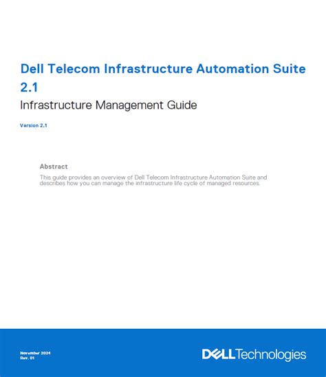 Dell Telecom Infrastructure Automation Suite 2 1 Infrastructure Management Guide Dell