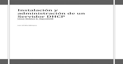Instalación Y Administración De Un Servidor Dhcp7 Configuración Del