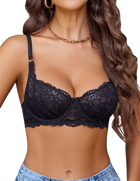 Avidlove Womens Lace Underwire Bra Sexy Mesh Balconette Unlined