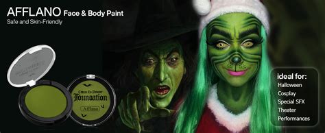 Green Face Paint Foundation Witch Wicked Makeup