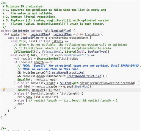 spark sql 源码剖析 optimizein 篇 spark技术分享