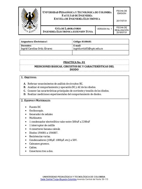 guía de laboratorio e1 2023 ii pdf electrónica red eléctrica