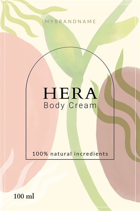 Body Cream Product Label Template Mediamodifier