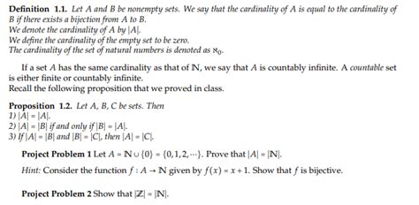 Solved Definition 1 1 Let A And B Be Nonempty Sets We Say