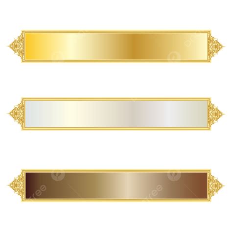 ดาวน์โหลดแท็ก รูปเวกเตอร์เส้นขอบข้อความกรอบลายไทยสีทองหรูหราย้อนยุคบนพื้นหลังใส Png