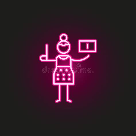 Woman Postcard Neon Style Icon Simple Thin Line Outline Vector Of Travel Icons For Ui And Ux