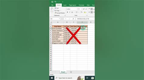 How To Calculate Only Working Hours In Excel