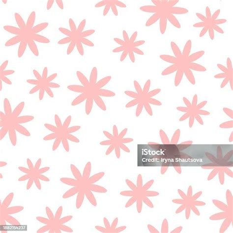 플랫 복고풍 스타일의 꽃 모양에 있는 추상적인 이음새가 없는 패턴입니다 포장 카드 피복을 위한 디자인 흰색 배경에 벡터 그림입니다 0명에 대한 스톡 벡터 아트 및 기타