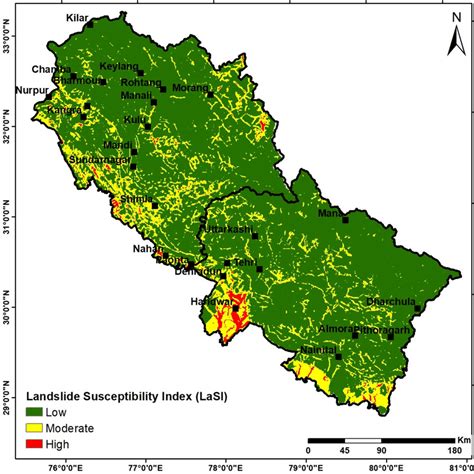 Landslide Susceptibility Index Lasi Map Download Scientific Diagram