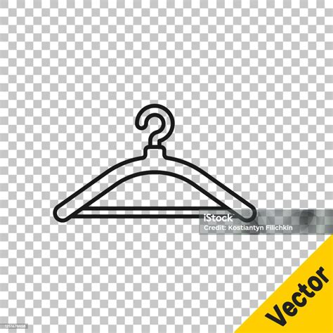 투명 한 배경에 격리 된 블랙 라인 행거 옷장 아이콘 망토룸 아이콘입니다 의류 서비스 기호 세탁 걸이 표지판 벡터 일러스트레이션 0명에 대한 스톡 벡터 아트 및 기타 이미지