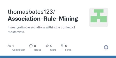 Github Thomasbates123association Rule Mining Investigating