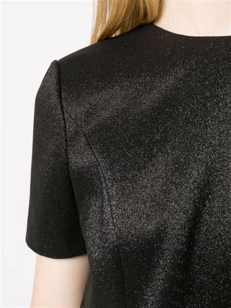 Shop Black Saint Laurent Glitter Flared Dress With Express Delivery