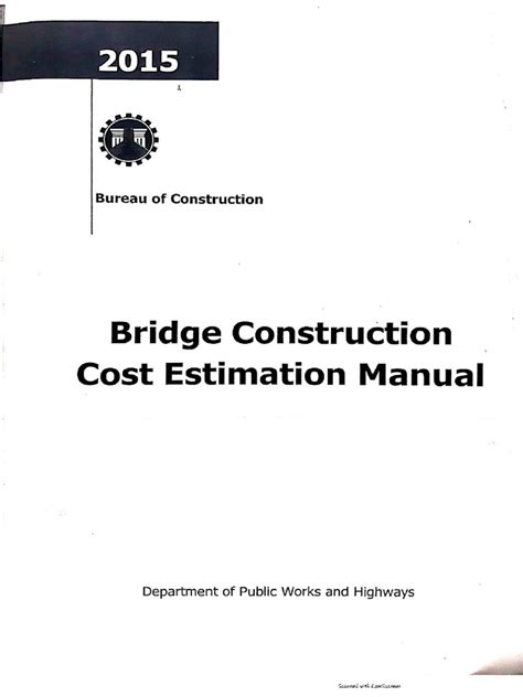 Bridge Construction Cost Estimation Manual Pdf