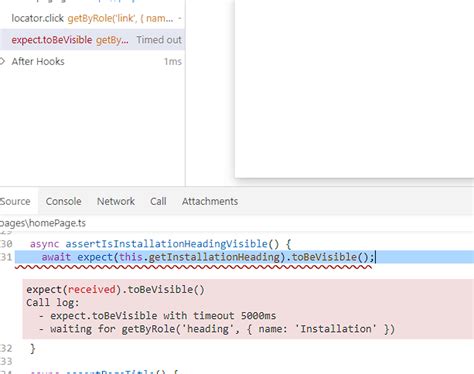 Bug Creating Page Object And Using Tobevisible Assertion Causes