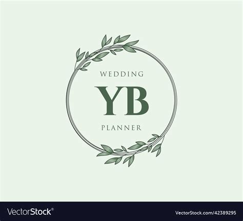 Yb Initials Letter Wedding Monogram Logos Vector Image