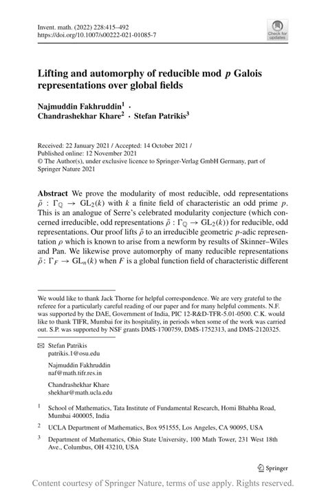Lifting And Automorphy Of Reducible Mod P Galois Representations Over Global Fields